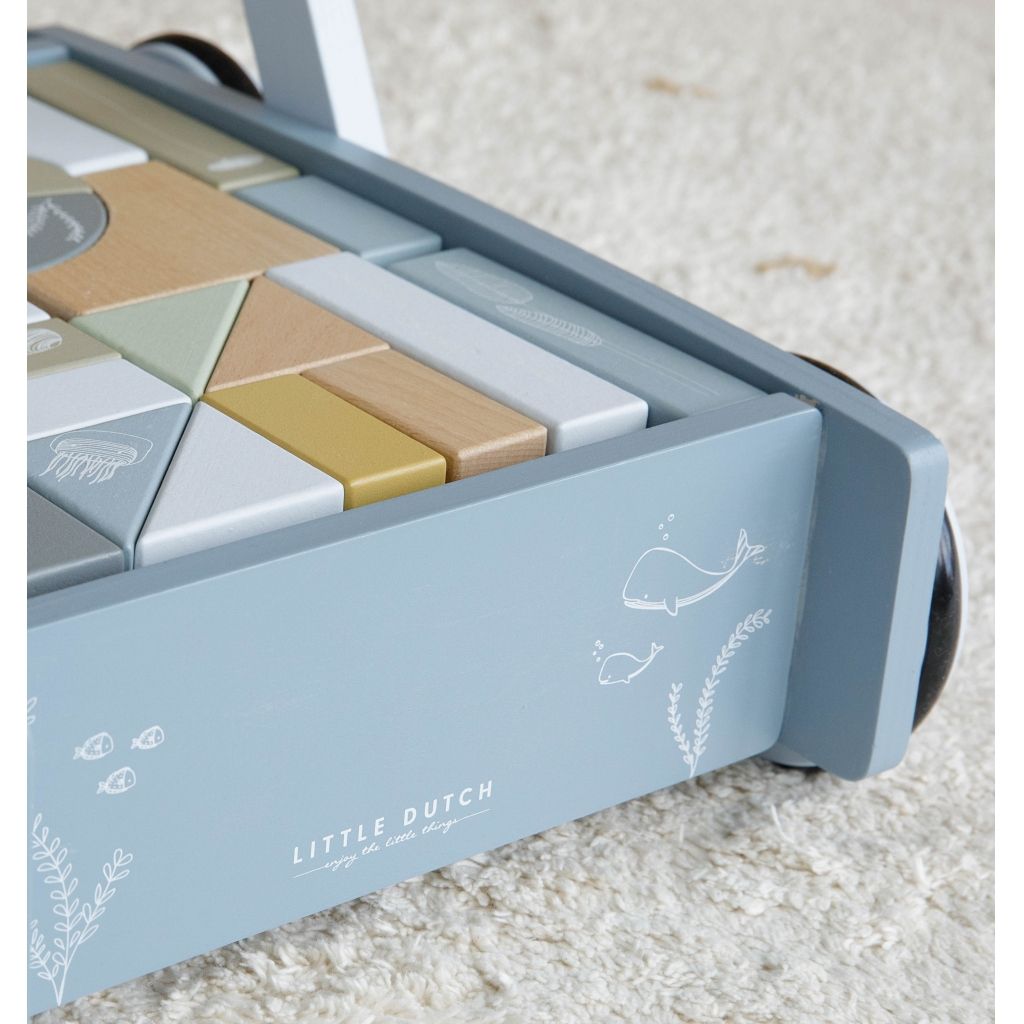 Buy Little Dutch Baby Walker with Blocks Ocean Blue online | Little ...